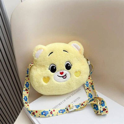 Cartoon Rainbow Love Bear Pluh Toy Crobody Bag Love Bear Gif