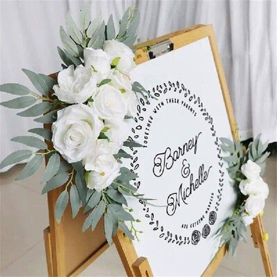 Yannew Artificial Wedding Arch Flowers Kit Boho Dusty Rose