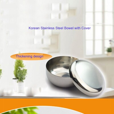 Mini Stainless Steel Bowl Cooked Rice Bowl with Cover 10cm K