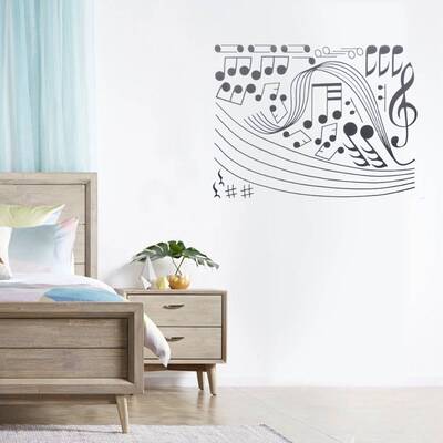 Removable Music Wall Stickers Decorative Mayitr Vinyl Home D