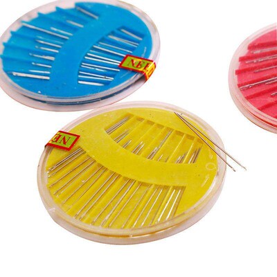 Silver-Tailed Hand Sewing Needle Case, Colorful Disc Silver-