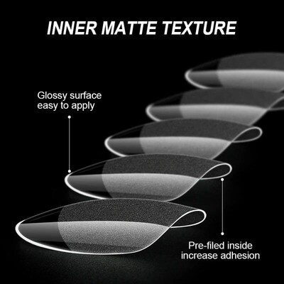 600PCS Semi-frosted No Crease Long Fake Nails Almond French