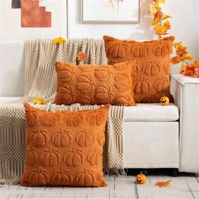 Pumpkin Pattern Throw Pillow Covers Square Fall Halloween