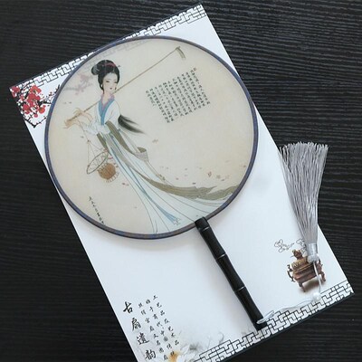 Women Fan Chinese gift craftwork girl fan Creative souvenir