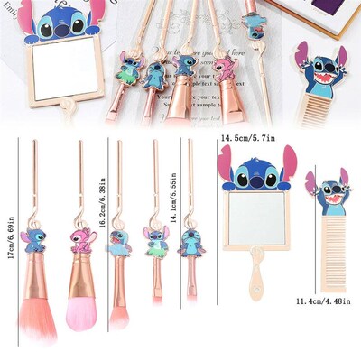 Super cute, Stitch makeup brush set, creative portable hand