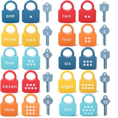 kindergarten number toys Learning Locks Matching Counting锁