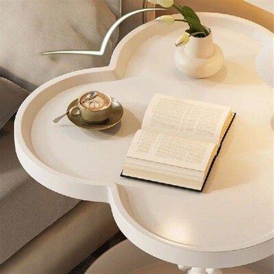 2-Tier Sofa Side Table 4-Leaf Clover Shape Coffee Table