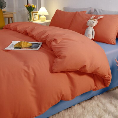 Bedding Four-piece Set 4 Solid lor Washed tton Quilt ver She