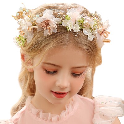 Elegant Girls Bridal Headband Imitated Pearl Hair Headdress