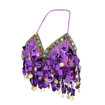 Womens Belly Dance Sequin Beaded Bra Top Samba Dancing Cost