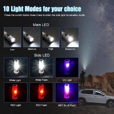 Mini Keychain LED Flashlight Multi-function Camping Flash