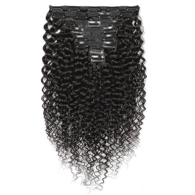 Real-person-haired Wig Girl Kinky Curly Clip In Human Hair E