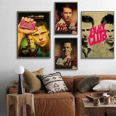 Retro Movie Posters Film Fight Club Kraft Paper Print Poster