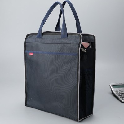 上汇6749帆布手提A4文件袋会议集训开会公文袋大容量资料袋装水杯