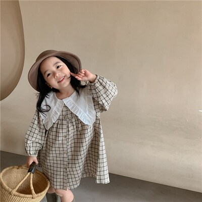 8486 Girls Clothes Casual Dress Autumn 2023 New Korean Cotto
