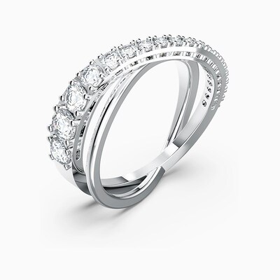 New double-breasted ring with attractive interwoven thread f