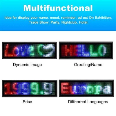 LED Display Name Badge DIY Programmable Scrolling Message