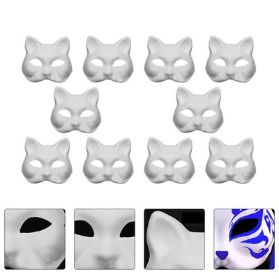 10Pcs DIY Paintable Mask Lightweight Durable Cosplay Prop Ma