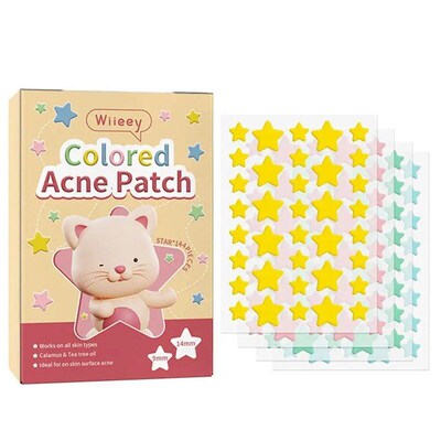 144PCS Star Pimple Patch Acne Colorful Invisible Acne