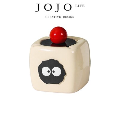 JOJOS L. PD.Movable.烟灰缸陶瓷奶酪家用创意带盖防飞灰  活字