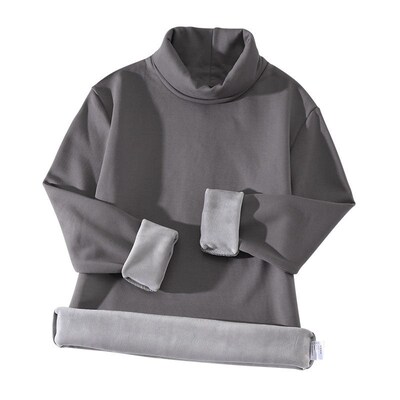 In Stock Solid Color High Neck Base Shirt Mens Thickened Fl