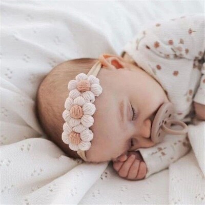 Baby Floral Knitted Headband Lovely Hairband for Memorable