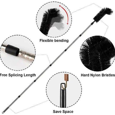 Retractable Roof Cleaning Brush 8PCS Stainless Steel Pipe
