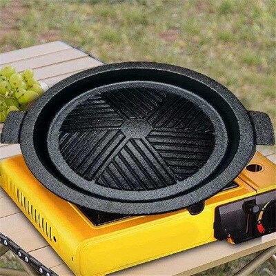 8 Inch Cast Iron Grill Pan with Dual Handles Frying Pan