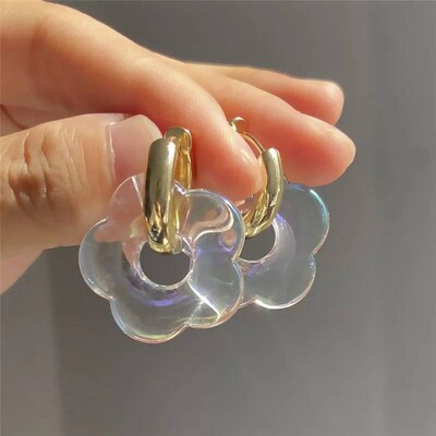 2024 New Multicolor Transparent Acrylic Resin Marbling Flowe