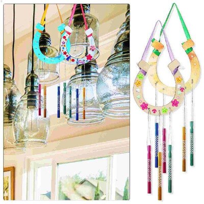 1 Set Wind Chime Kit Diy Wooden Wind Chime Horseshoe Wind