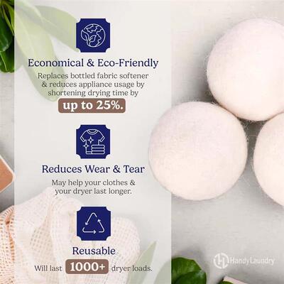 Laundry Wool Dryer Balls Fabric Softener Clothing Wrinkles