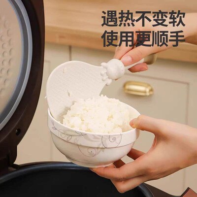 Suction cup-style rice spoon, heat-resistant, standable, non