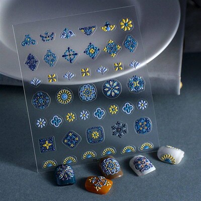 1PC Bohemia Nail Art ers 5D Bohemia Nail er Decal Abstract D