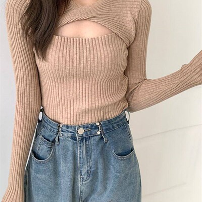 HELIAR Women Sweater Chic Cashmere Pullovers Women Long-slee