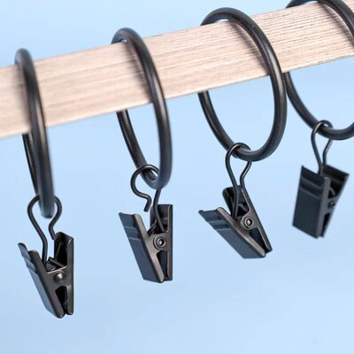 10PCS Curtain Rings Clips Metal Decorative Rustproof Drapery