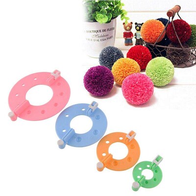 1Set 4 Sizes DIY Sewing Tools Pompon Set Plastic Pom Pom Mak