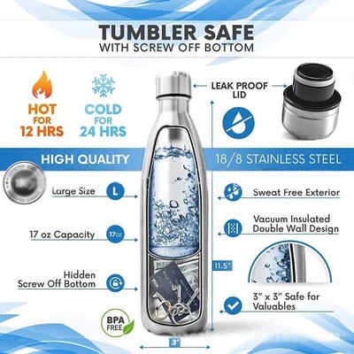 750ml Diversion Water Bottle Portable Water Bottle Secret St