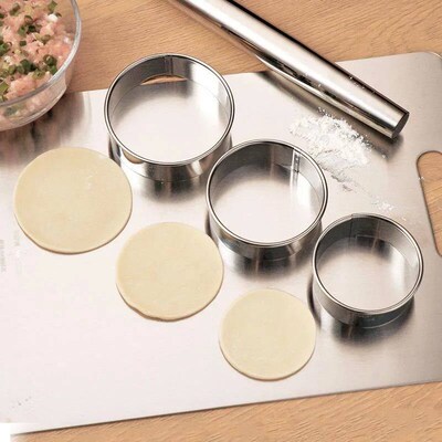 5pcs/set Stainless Steel Round Cookie Mold DIY Biscuit Cutte