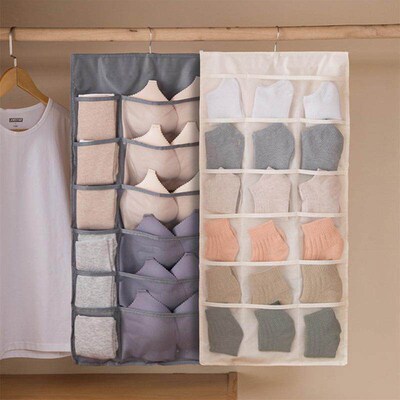 Dual-sided Underwear Storage Bag, Hanging Organizer for Unde