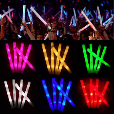 12/15/30/60Pcs/Lot Glow Sticks Bulk Colorful LED Foam Stick