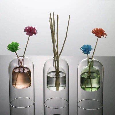 Double-layer Glass Vase Home Decor Vases Room Decor Aromathe