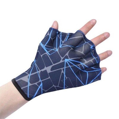 1 Pair Women Men Swimming Hand Fins Flippers Open Finger
