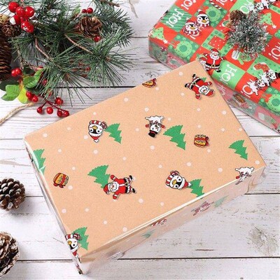 STOBOK 2.5 Mil Thickness Cellophane Wrap Roll Santa Claus