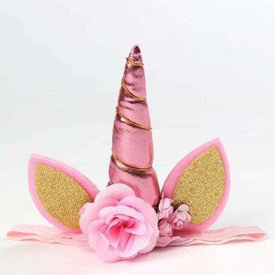 1pc Party unicorn horn cat ears baby girl kids headband elas