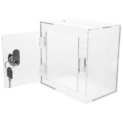Transparent Acrylic Box Donation Boxes for Fundraising