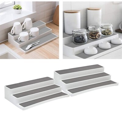 3 Stepped Cabinet Kitchen Spice Rack Storage Organizer Bath
