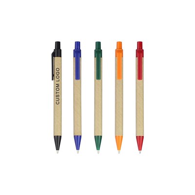 Eco Paper Ball Pen Black Ink Custom Ballpoint Green Concept