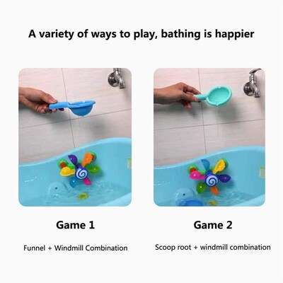 Colorful Waterwheel Bathing Sucker Baby Bath Toys Bathtub Wa