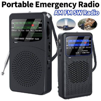 Portable AM/FM/SW Radio Pocket Emergency Radio with LED