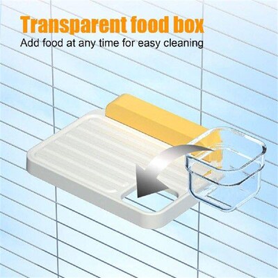 Pet S Chewing Toy Cage Food Bowl Set Plastic Parrot Perch